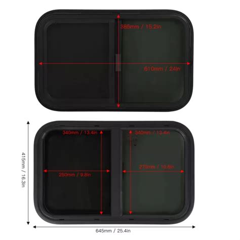 RV WINDOW HORIZONTAL Vertical Rounded Slid With Insect Nets Drain Hole