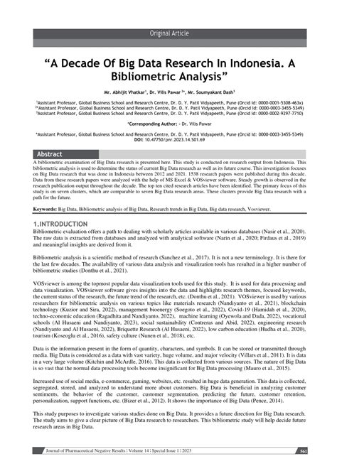 Pdf A Decade Of Big Data Research In Indonesia A Bibliometric Analysis