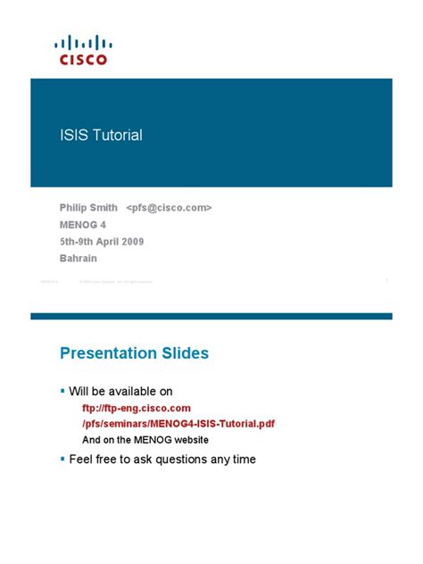 Isis Tutorial Pdf I Pv6 Ip Address