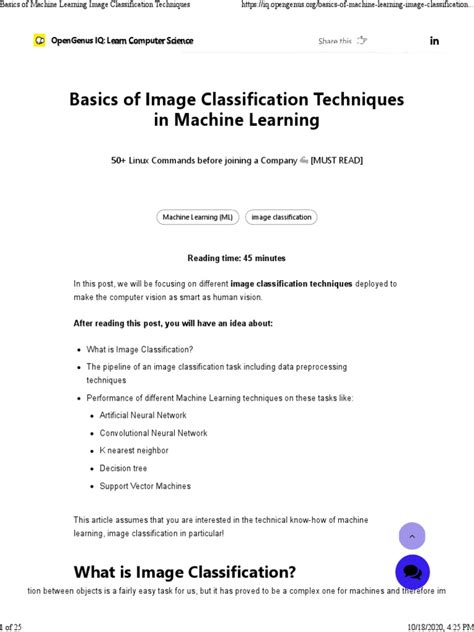 an in depth guide to image classification techniques in machine learning pdf machine