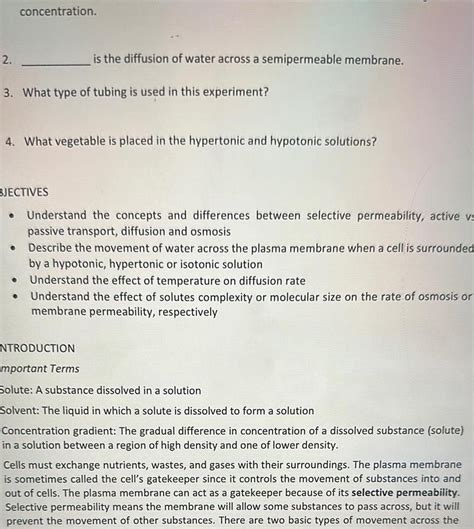 [answered] 2 Concentration Is The Diffusion Of Water Across A Kunduz
