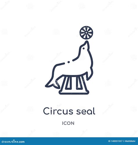 Linear Circus Seal Icon From Circus Outline Collection Thin Line Circus Seal Vector Isolated On