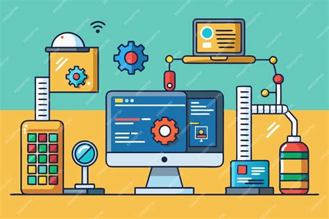 premium vector lab space for coding and programming exercises vector