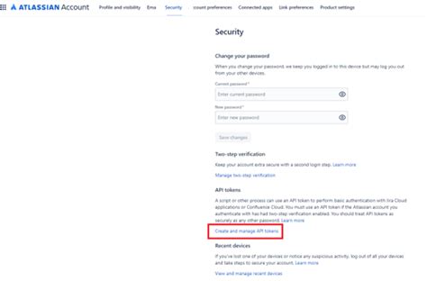 Appendix D Creating An Api Token In Atlassian Account