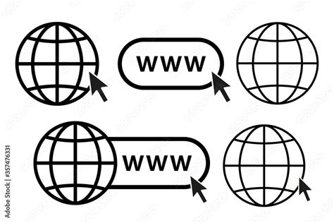 Online Internet Icon Website Symbol Set Vector Illustration Site