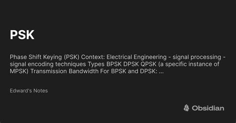 Psk Edwards Notes Obsidian Publish