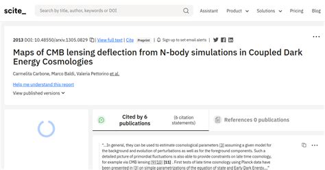 Citation Report Maps Of Cmb Lensing Deflection From N Body
