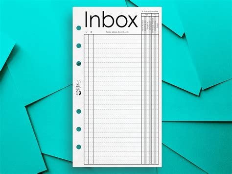 Personal Gtd Inbox Printable Planner Insert Pdf File Etsy