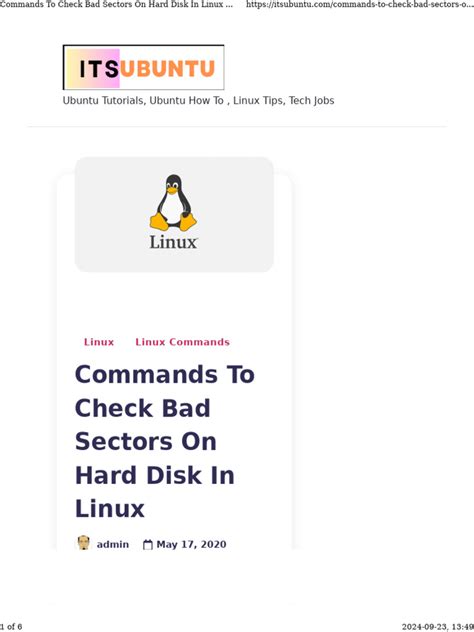 Commands To Check Bad Sectors On Hard Disk In Linux Technology News Information And Jobs Pdf