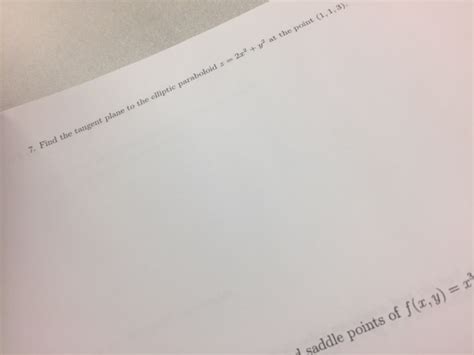 Solved Find The Tangent Plane To The Elliptic Paraboloid Z