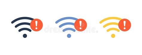 Wifi Bad Connection Problem Icon Lost Network Wifi Error Internet Vector Warning Concept Stock