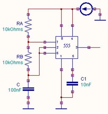 Astable Multivibrator Using A Timer IC Working