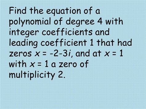 Ppt Zeros Of Polynomial Functions Powerpoint Presentation Free Download Id 734796