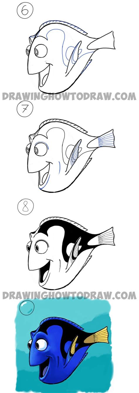How To Draw Dory From Pixars Finding Nemo In Easy Steps Drawing