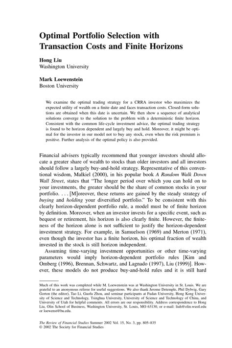 pdf optimal portfolio selection with transaction costs and finite horizons