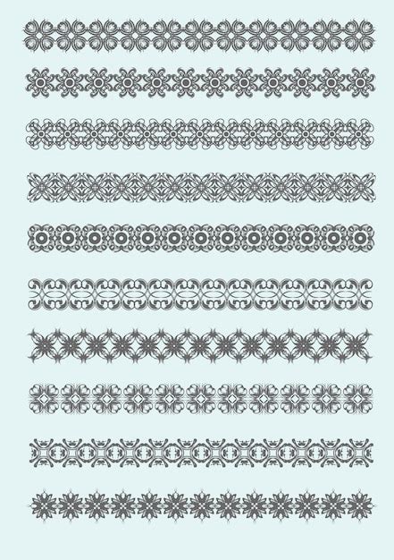 Premium Vector Collection Of Ornamental Rule Lines In Different