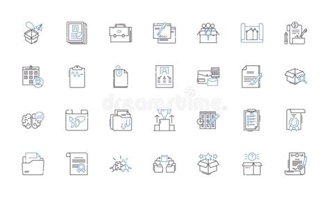 Written Documents Line Icons Collection Manuscript Report Memo