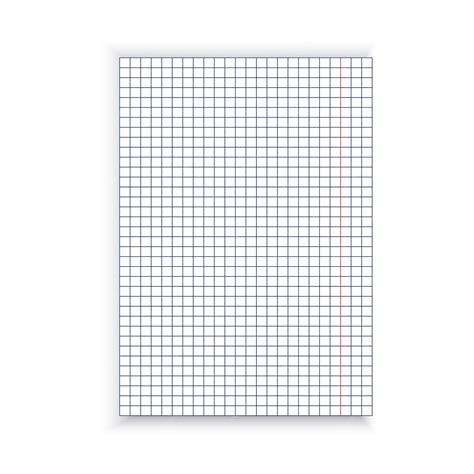Premium Vector Grid Paper Sheet Blue Grid Pattern Red Margin Line