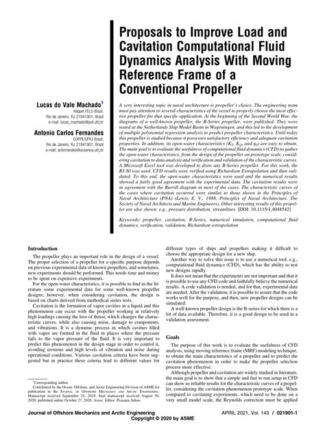 Pdf Proposals To Improve Load And Cavitation Computational Fluid