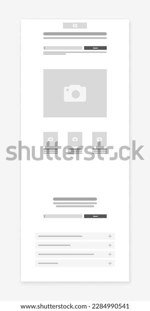 Landing Page Wireframe Webpage Prototype Vector Vector De Stock