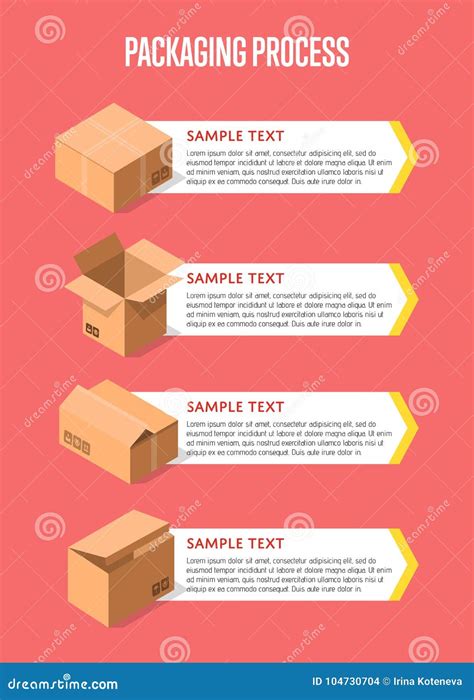 Packing Process Banner With Paper Boxes Vector Illustration