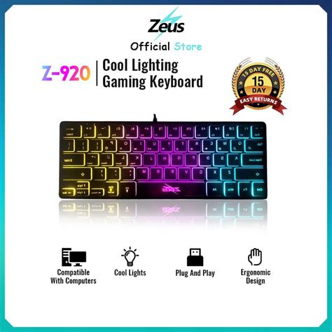 Zeus® Z 920 Rgb Gaming Keyboard 64 Keys Keypad Keyboard Multi Color Rgb Illuminated Backlit