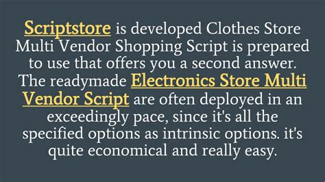 PPT Electronics Store Multi Vendor Script Scriptstore PowerPoint