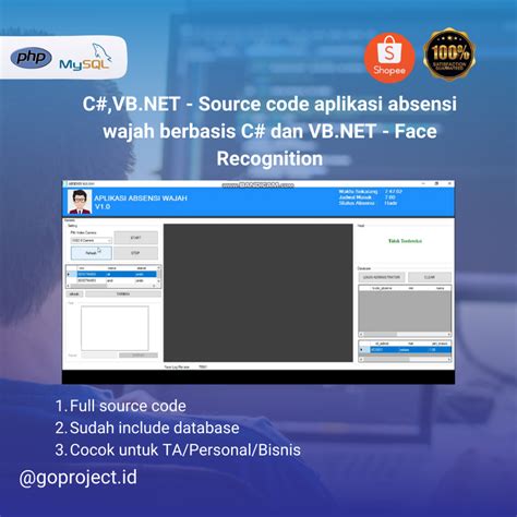 Jual C VB NET Source Code Aplikasi Absensi Wajah Berbasis C Dan VB