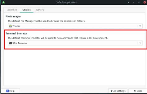 Xfce Unlike Click Menu Toolbar Terminal Button Does Not Call Default Teminal Xfce Manjaro