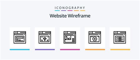 Website Wireframe Line 5 Icon Pack Including Web Internet Website Arrow Web Creative Icons