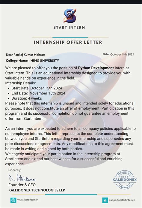 Pankaj Kumar On Linkedin Nimsuniversity Internship