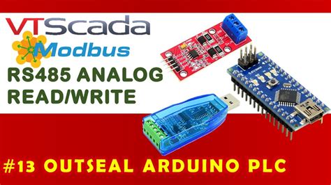 13 Vtscada Free Licence Modbus Rs485 Analog Read Write Outseal Arduino Plc Youtube