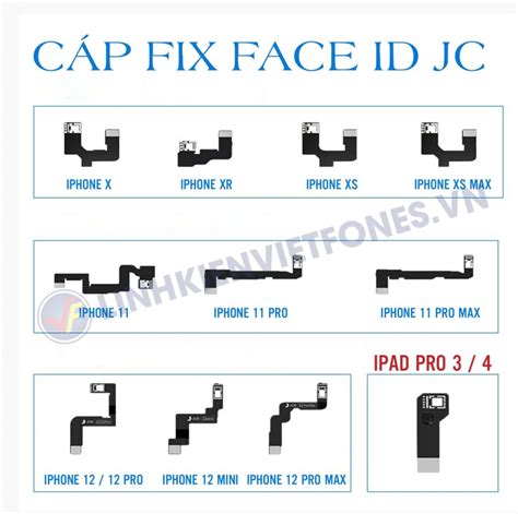 Cáp fix Face JC V1SE X 12PM pad pro 3 4 linhkienvietfones vn