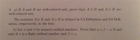 3 a if a and b are well ordered sets prove that a
