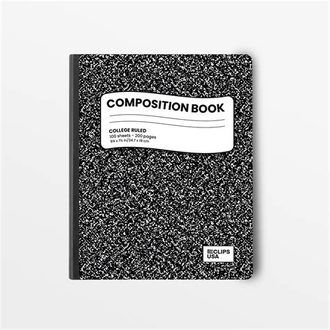 Black Marble College Ruled Composition Notebooks In Bulk E Clips Usa