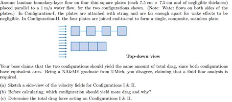 Solved Assume Laminar Boundary Layer Flow On Four Thin Chegg