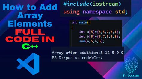 How To Add Two Array Elements Vs Code C Programming Tutorial