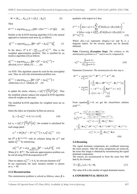 Hyperspectral Image Mixed Noise Reduction Based On Improved K Svd Algorithm Pdf 3 D Graphics