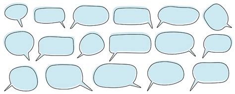 말풍선 세트입니다 거품 텍스트 만화 채팅 상자 메시지 상자를 말합니다 빈 벡터 말풍선 만화 풍선 단어 디자인 기포에 대한 스톡 벡터 아트 및 기타 이미지 Istock