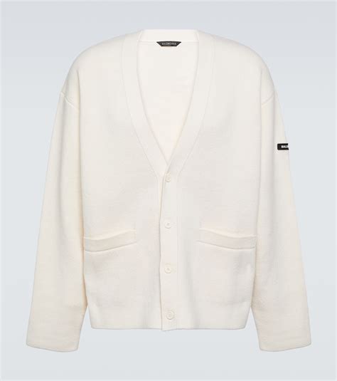 화이트 울 블렌드 카디건 Balenciaga Mytheresa
