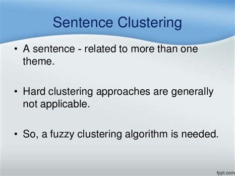 Fuzzy Clustering Of Sentence