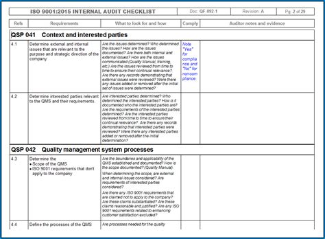 √ Free Printable Internal Audit Checklist Template Checklist Templates