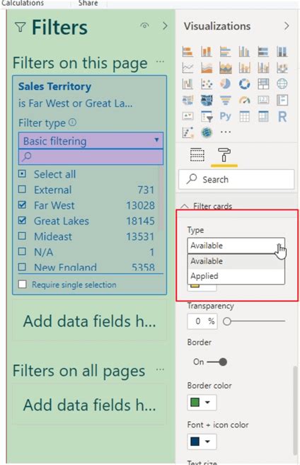 Power BI Filter Pane