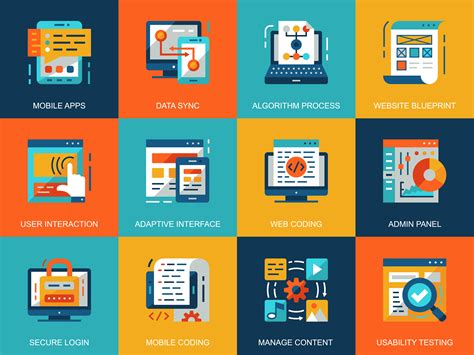 Web Development Icon Set 273742 Vector Art At Vecteezy