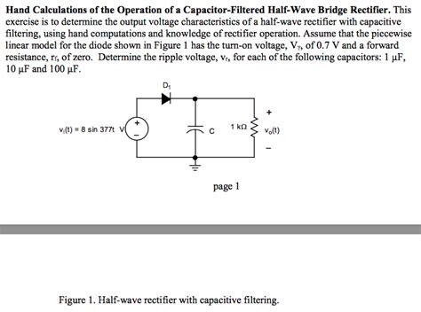Half Wave Rectifier With Capacitor Filter Pdf At Melva Duran Blog