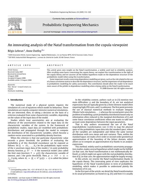 Pdf An Innovating Analysis Of The Nataf Transformation From The