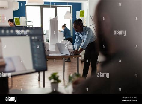 Architecture Businesspeople Working On Computer For Building Plan Maquette Work Colleagues