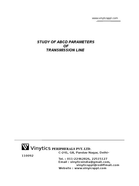 Manual Of Abcd Parameters Pdf Voltage Electrical Network