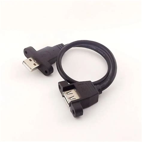 Pcs USB A Female Socket Panel Mount To USB A Male Screw Hole Extension Cable FT Cm In