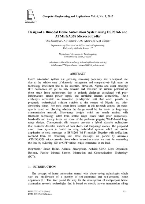 Pdf Design Of A Bimodal Home Automation System Using Esp8266 And